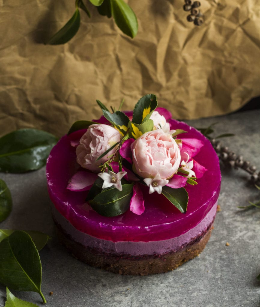 Pink dragon fruit layer cake - Rainbow Nourishments