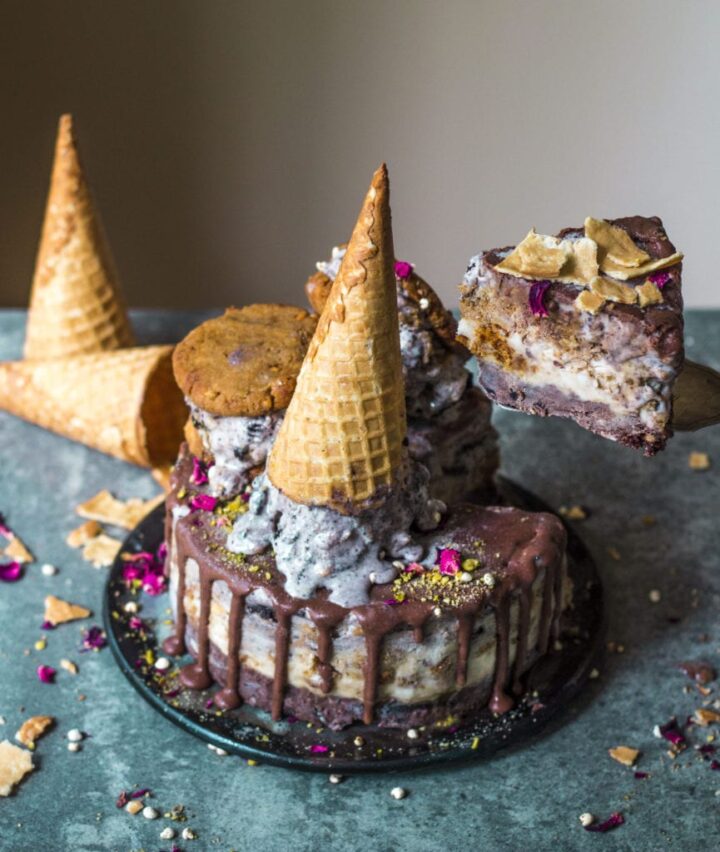 Ultimate chocolate vegan ice cream cake - Rainbow Nourishments