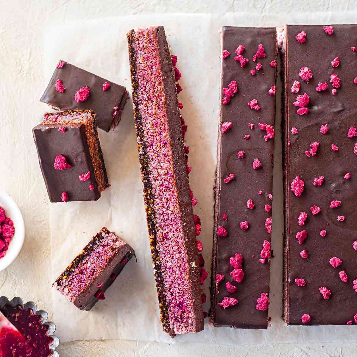 Vegan Raspberry Bars (no bake) - Rainbow Nourishments