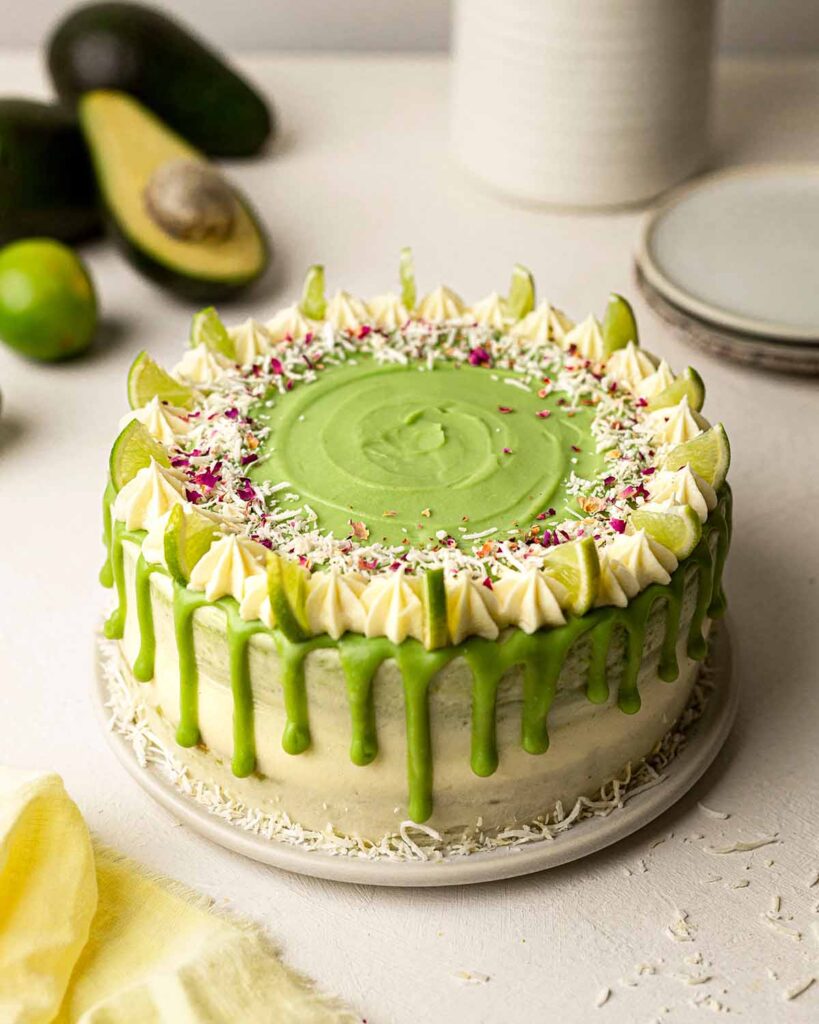 Vegan Avocado Lime Coconut Cake - Rainbow Nourishments