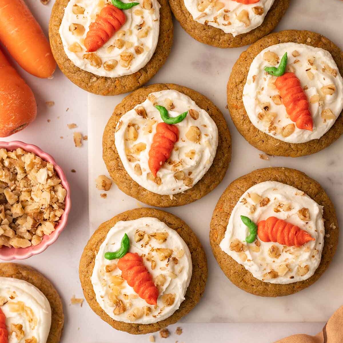 Vegan Carrot Cake Cookies - Rainbow Nourishments
