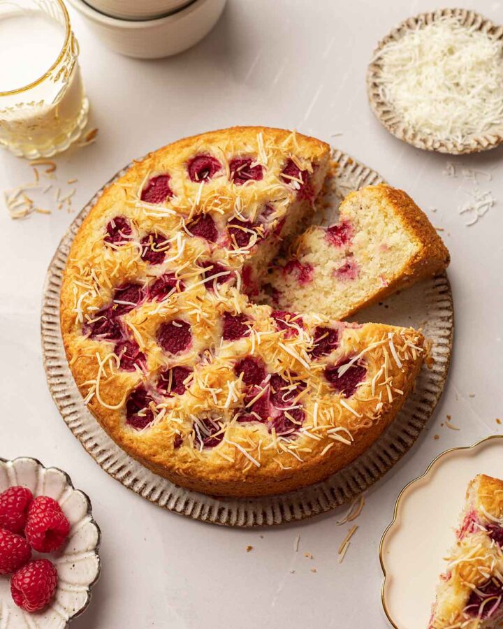 Coconut Raspberry Cake (vegan) - Rainbow Nourishments